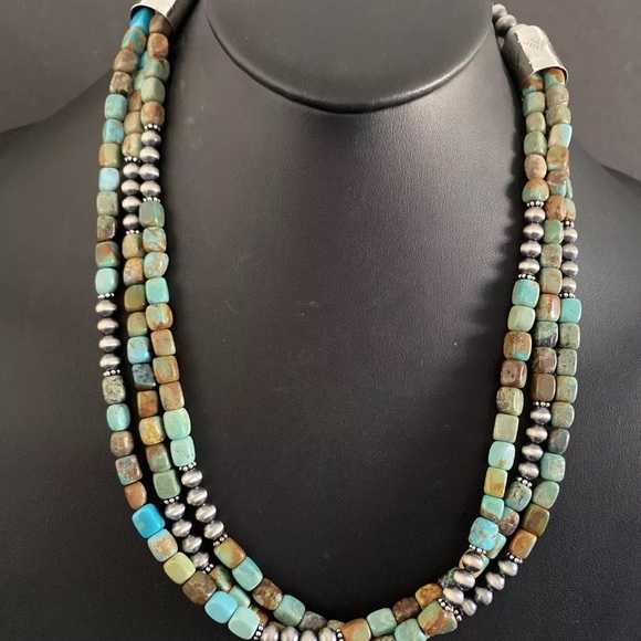 Jewelry | Ssmulti Strand Blue Green Turquoise Beadnecklace | Poshmark